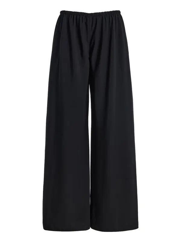 THE ROW Gala Wool Wide-leg Trousers - Black
