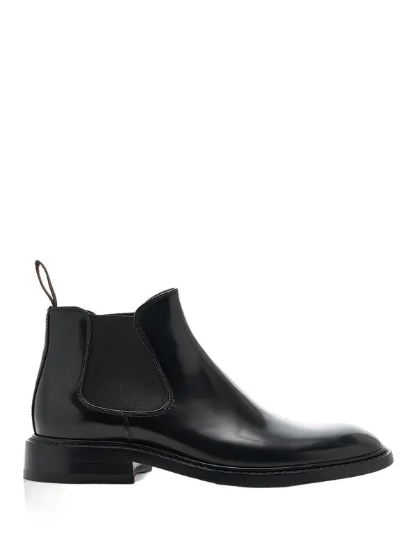 THE ROW Gable Leather Ankle Boots - Black