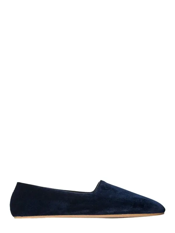 THE ROW Ponti Cotton Slippers - Blue