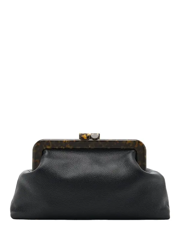 THE ROW Suri Leather Clutch - Black