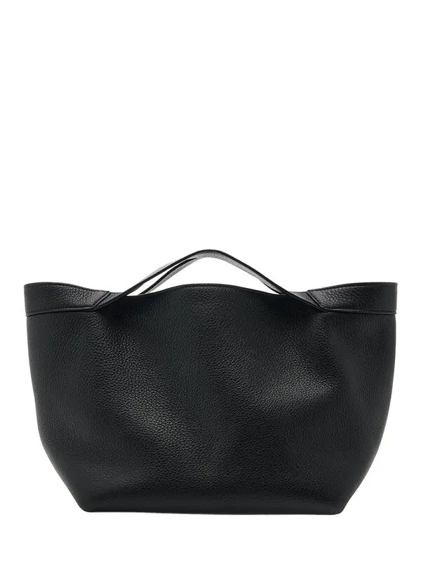 THE ROW Small Kit Leather Tote - Black