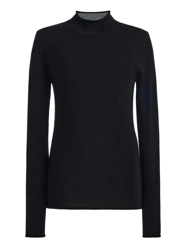 THE ROW Phaed Cashmere High Neck Top - Black