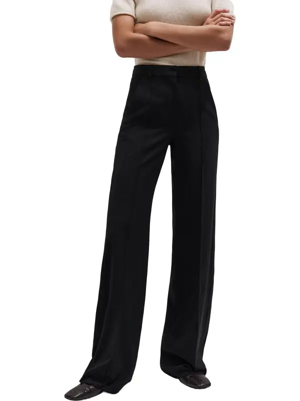 ME+EM Straight-leg Tailored Trousers - Black