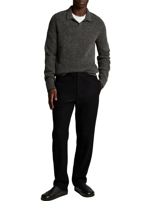 Vince Owen Athletic Knit Wool-blend Elastic-waist Pant - Black