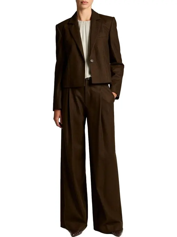 Vince Camille Italian Wool-blend Flannel Wide-leg Trouser - Pinewood