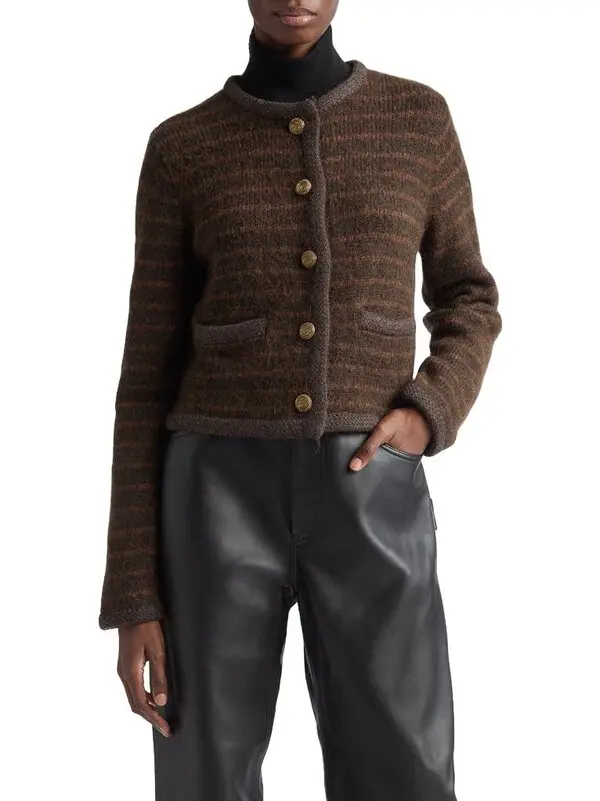 Altuzarra Mack Striped Alpaca Blend Jacket - Fudge