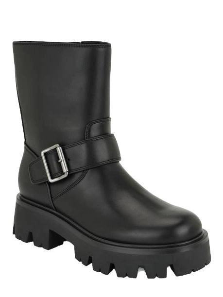 Nine West Ryder Faux Leather Moto Boots - Black