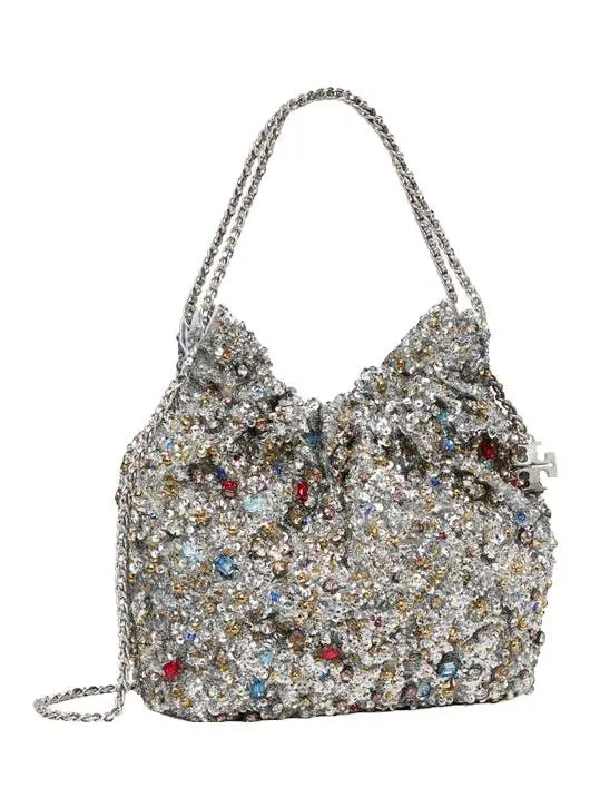 Tory Burch Fleming Embellished Mini Hobo - Warm Rain