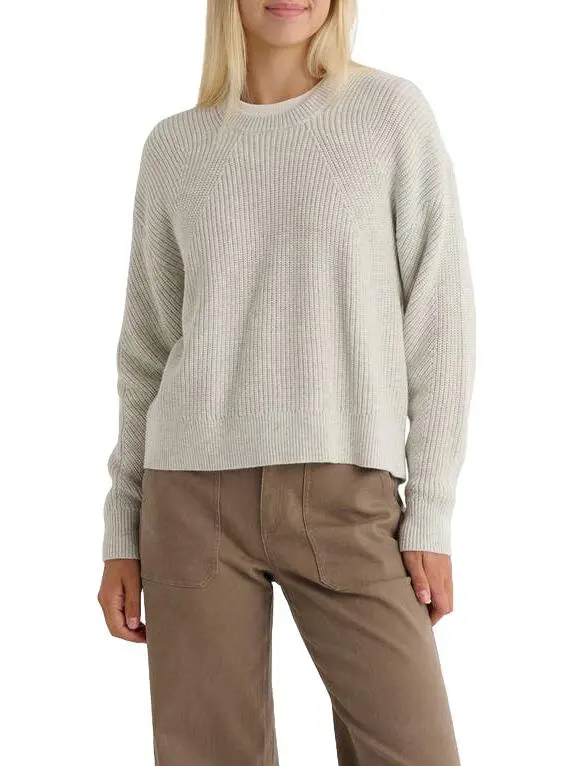 FREE FLY Coastloom Crew Sweater - Off White Heather