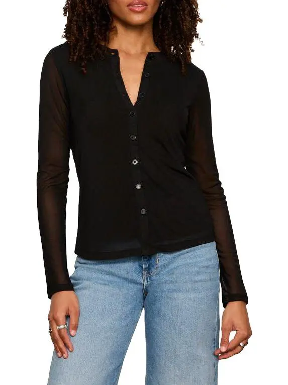 Sanctuary Mesh Sleeve Cardigan - Black