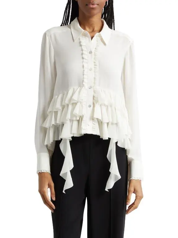 Cinq À Sept Nori Ruffle Shirt - Ivory