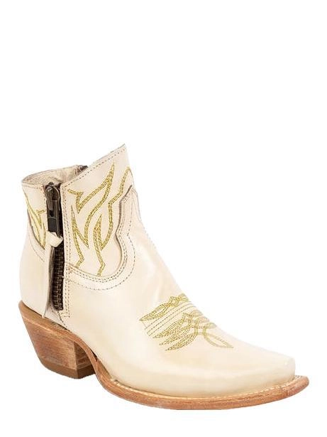 FREEBIRD Wolfie Western Bootie With Stacked Heel - Beige