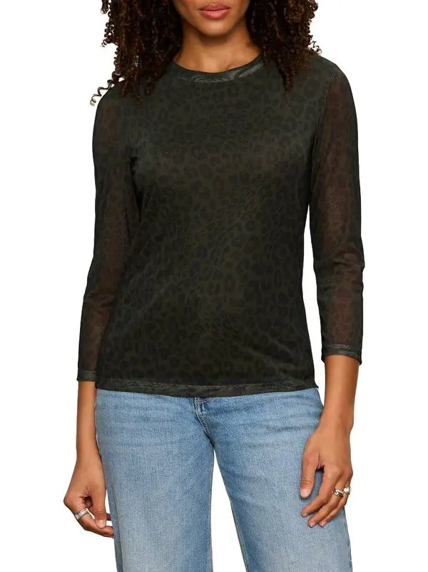 Sanctuary Print Mesh Top - Green