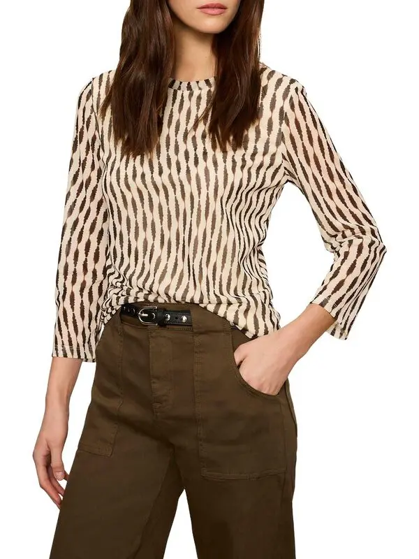 Sanctuary Printed Mesh Top - Inkblot