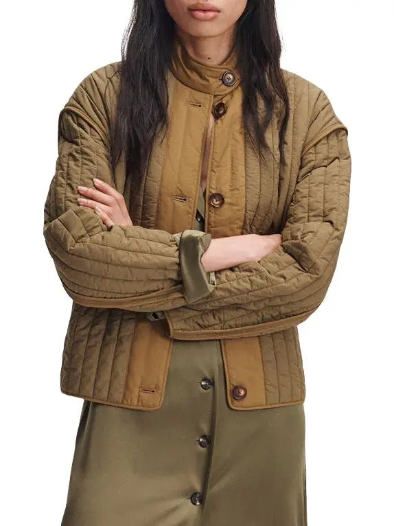 Rag & Bone Vito Quilted Liner Jacket - Dark Olive