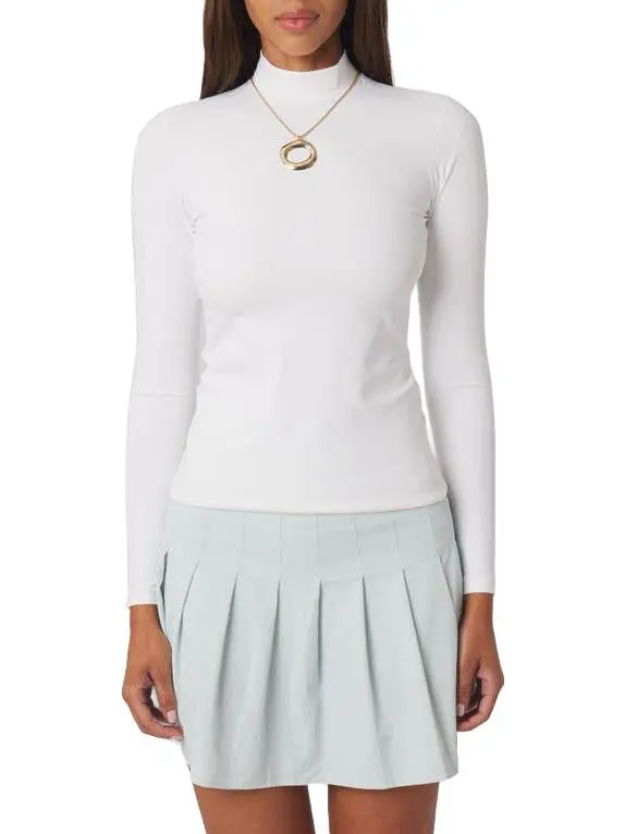 WILLIAMS ATHLETIC CLUB Noelle Performance Mock Neck Top - White