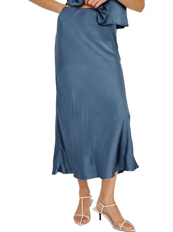 Rails Anya Satin Midi Skirt - Atlantic