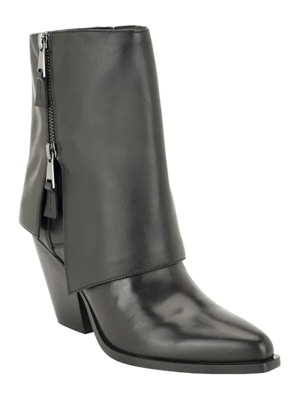 Nine West Umberto Pointed Toe Leather Bootie - Blk01