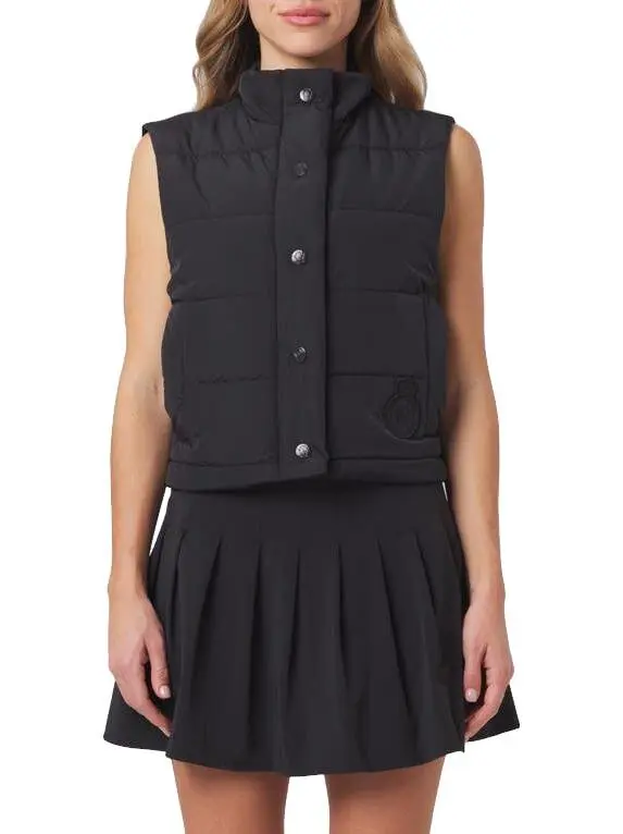 WILLIAMS ATHLETIC CLUB Luna Quilted Crop Vest - Black