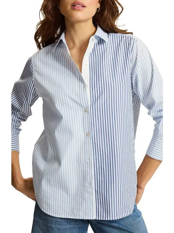 Tommy Bahama Bay Breeze Relaxed Striped Cotton Shirt - Blue Isles