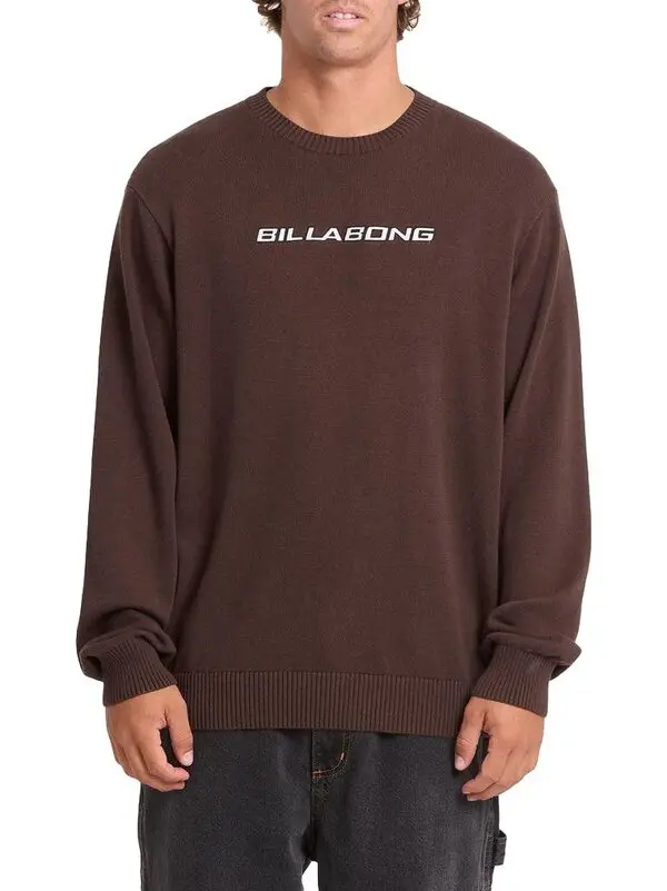 BILLABONG Relaxed Fit Crewneck Sweater With Logo Print - Carafe