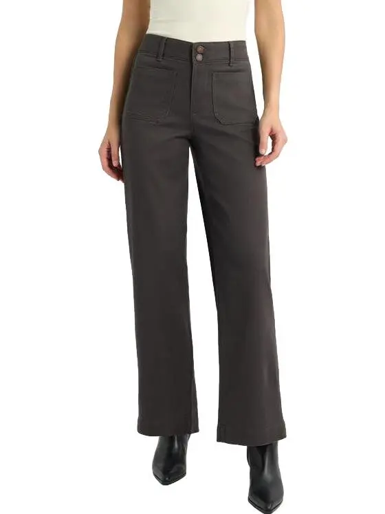 Wit & Wisdom Patch Pocket High Waist Wide Leg Pants - Espresso