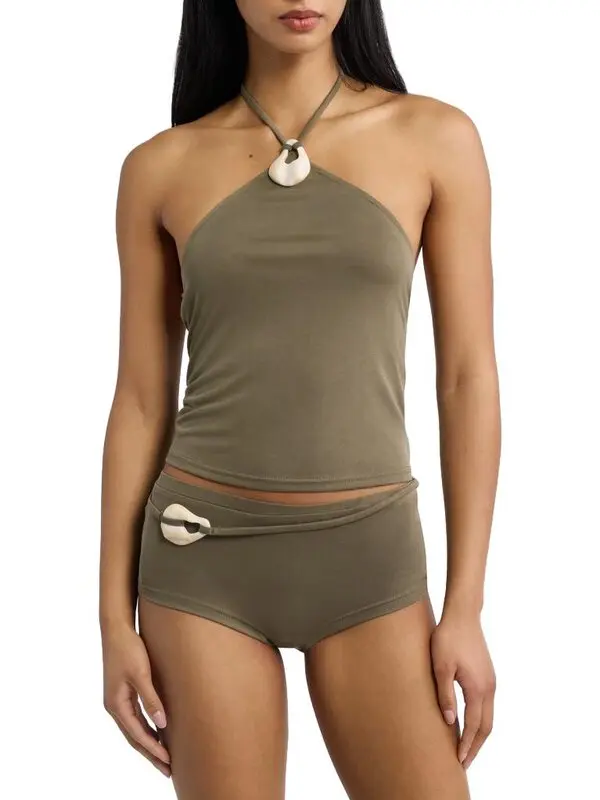 JADED LONDON Kireza Twist Halter Top - Khaki