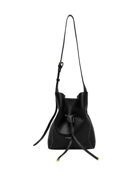 GIANNI CHIARINI Sienna Leather Drawstring Bucket Bag - Black