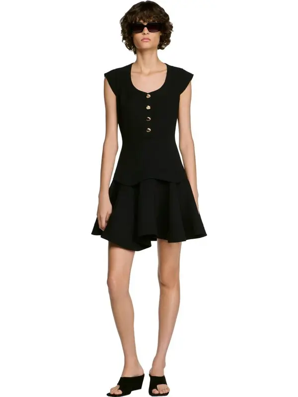 Sandro Short Button-up Dress - Black