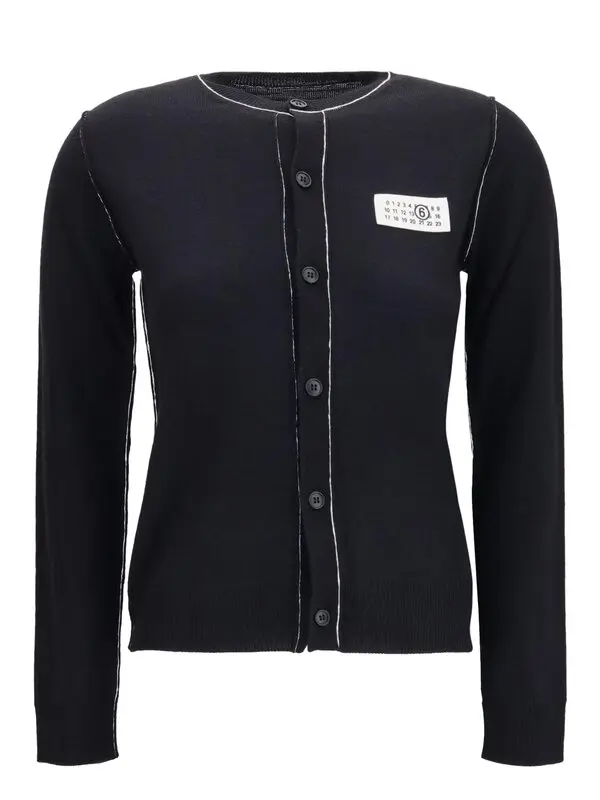 MAISON MARGIELA Wool Blend Button Cardigan - Black