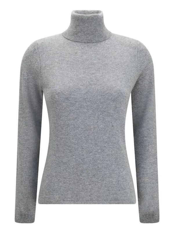 ALLUDE Cashmere Turtleneck Sweater - Grey