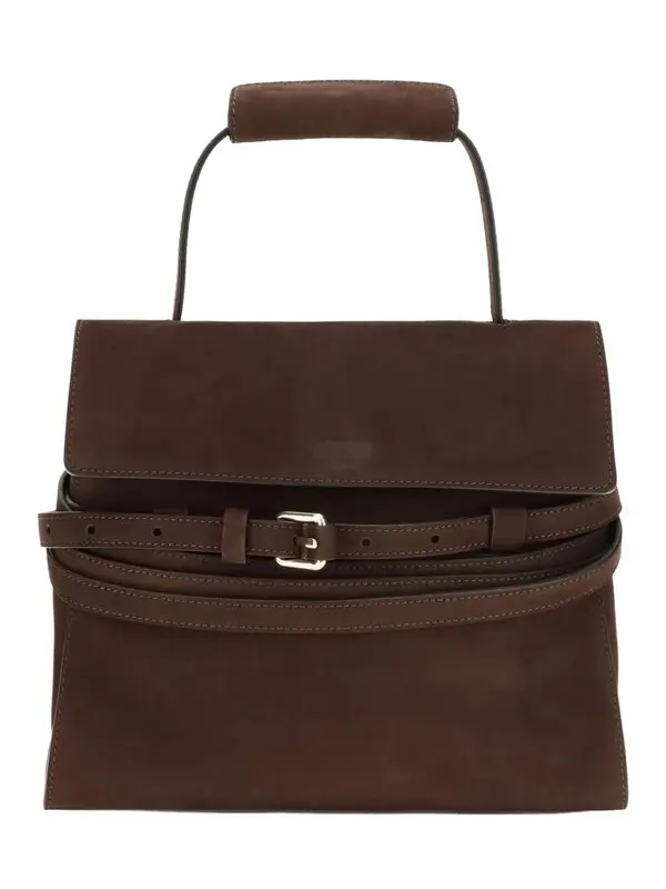 Moschino Medium Top Handle Bag With Buckle Detail - Brown