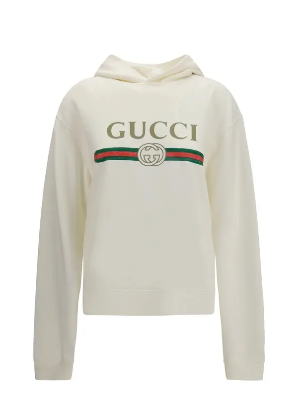 Gucci Cotton And Cashmere Jersey Hoodie - White