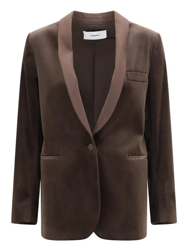 LARDINI Velvet Blazer - Brown