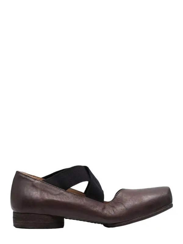 UMA WANG Criss-cross Ballet Flats - Brown