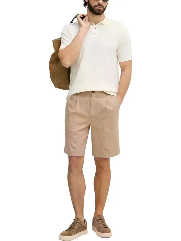 MOS MOSH Pleated Elasticated-waist Shorts - Neutrals