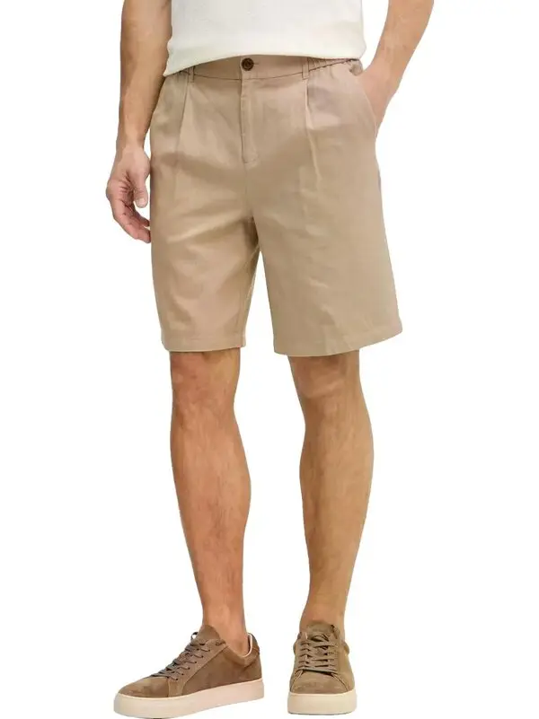 MOS MOSH Pleated Elasticated-waist Shorts - Neutrals