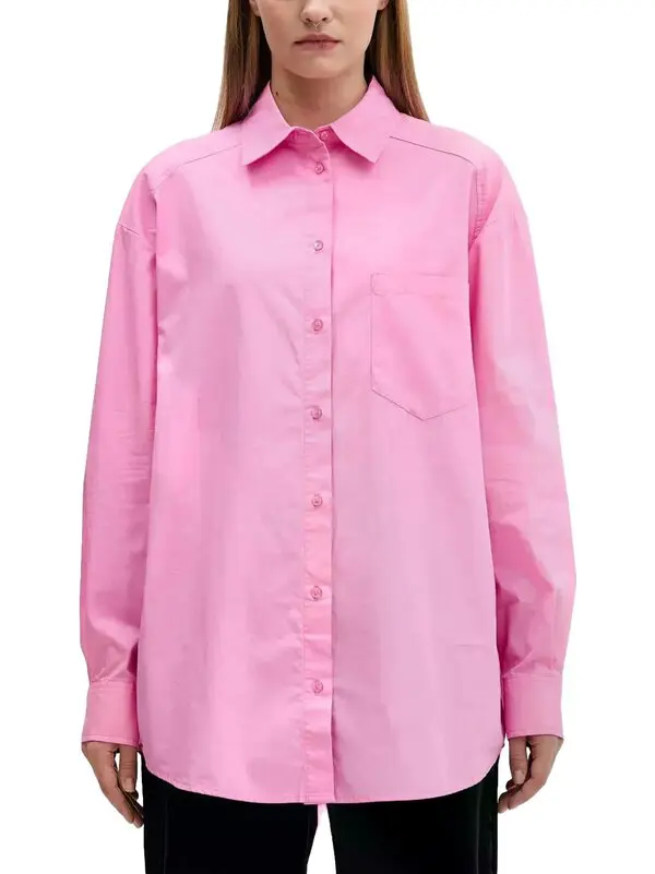 Desigual Chest-pocket Graphic-print Shirt - Pink