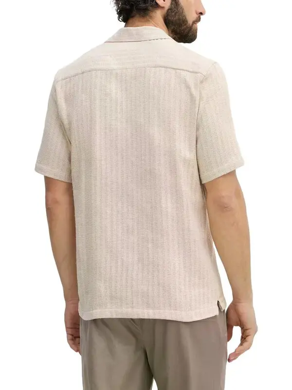 MOS MOSH Joe Basso Vertical-stripe Short-sleeve Shirt - Neutrals