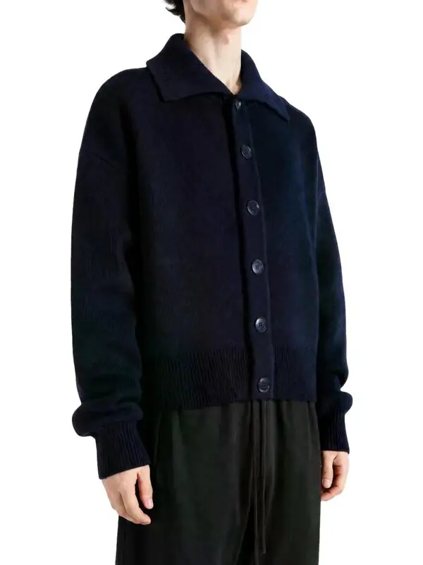 Extreme Cashmere N°377 Clement Button-up Ribbed-trim Cardigan - Blue