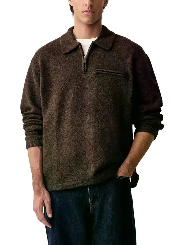 LEVI'S Quarter-zip Chest-pocket Sweater - Brown