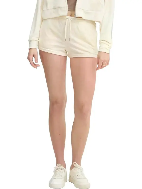 Juicy Couture Rhinestone-embellished Drawstring Mini Shorts - White
