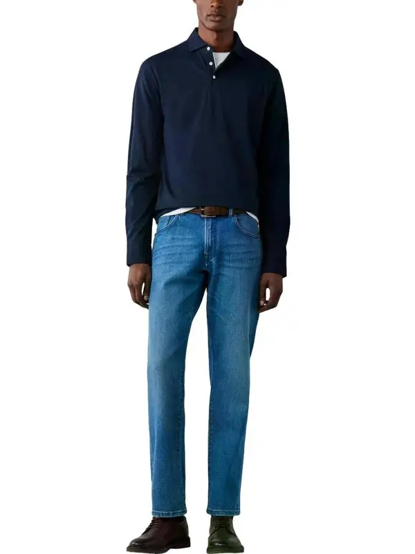 HACKETT LONDON Long-sleeve Polo Shirt - Blue