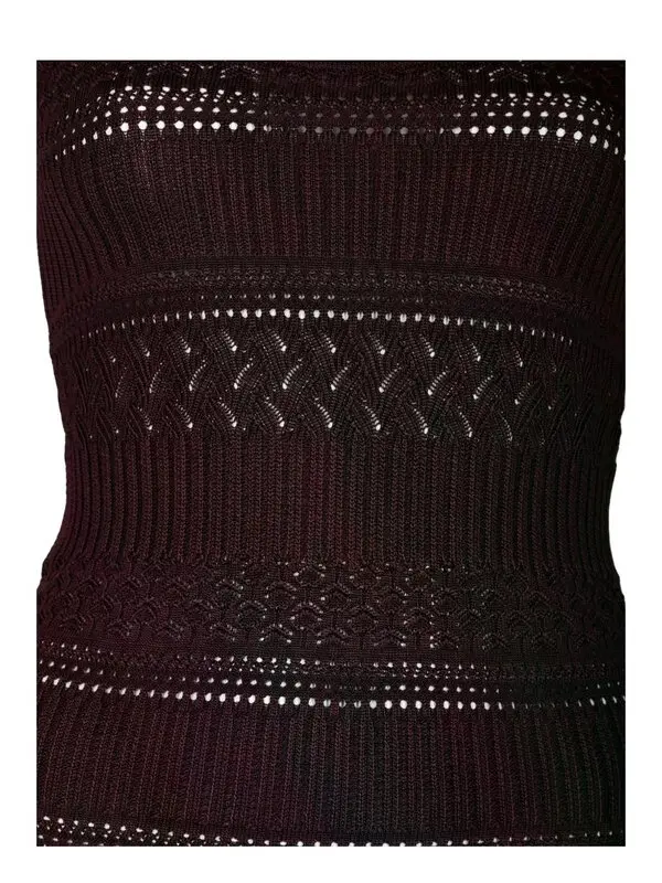 Veronica Beard Sandra Pointelle-knit Tank Top - Red