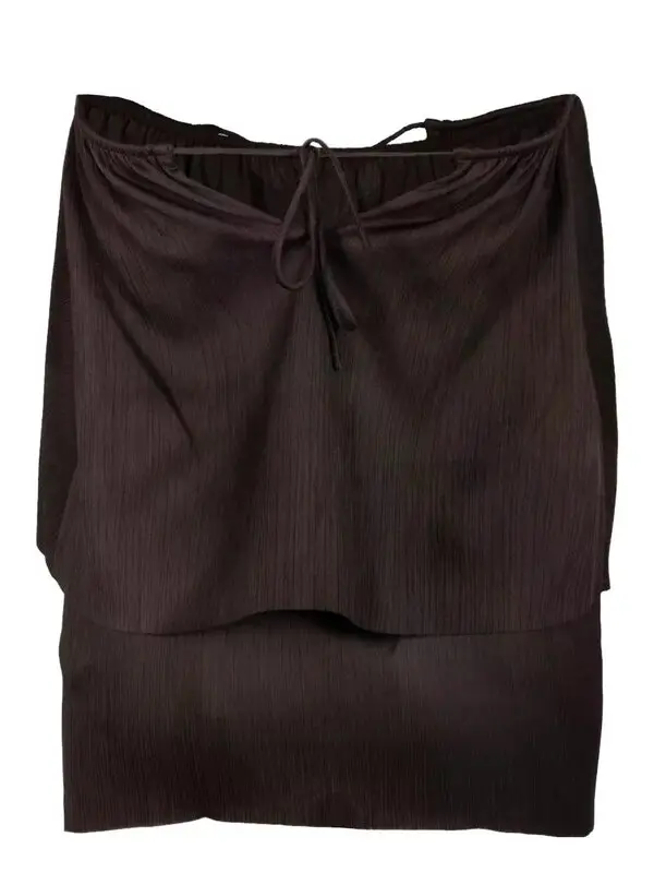 Vince Convertible Plissé Cape Top - Brown