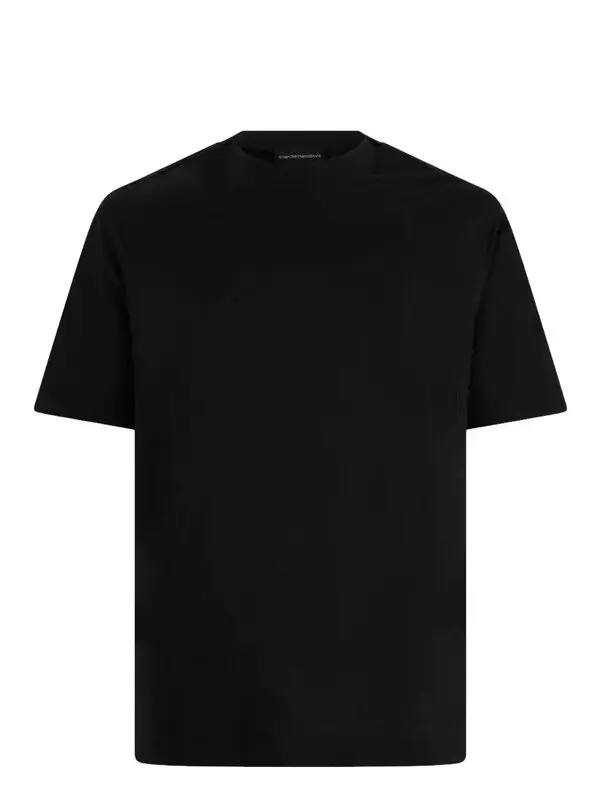 Emporio Armani Jersey T-shirt With Micro Eagle Embroidery - Blue