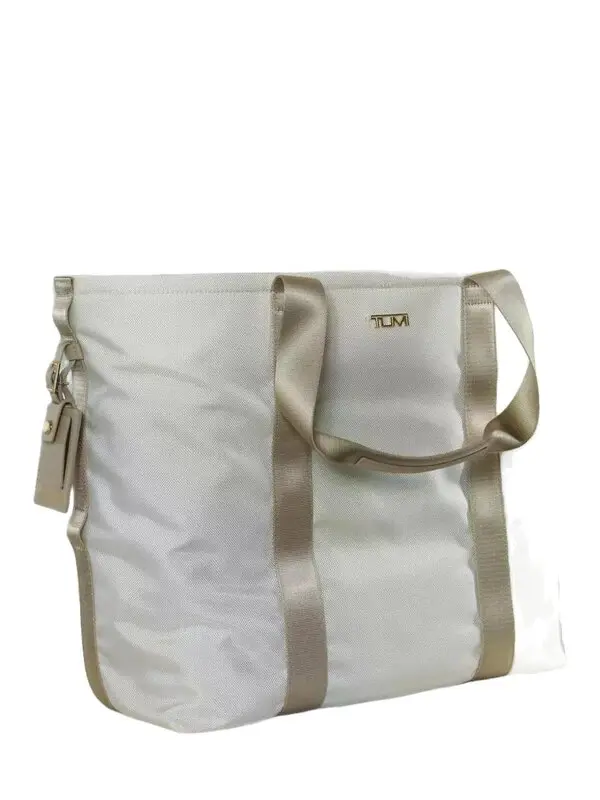 Tumi Logo Plaque Luggage Tag Tote Bag - Neutrals