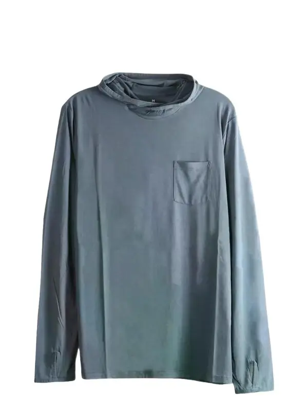 FREE FLY Pocket-detail Long-sleeve Hoodie - Blue