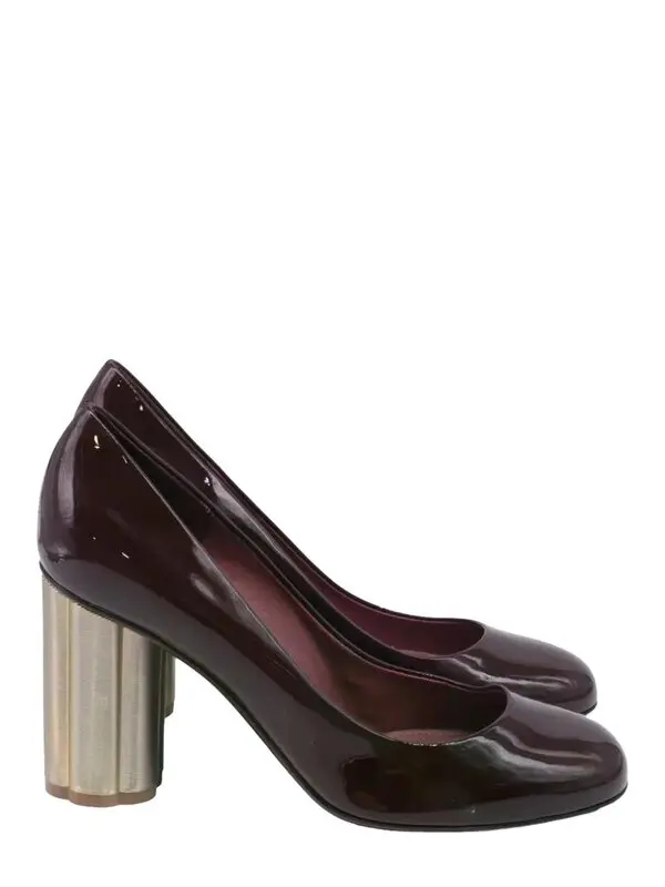 FERRAGAMO Lucca Block Heel Pumps - Red