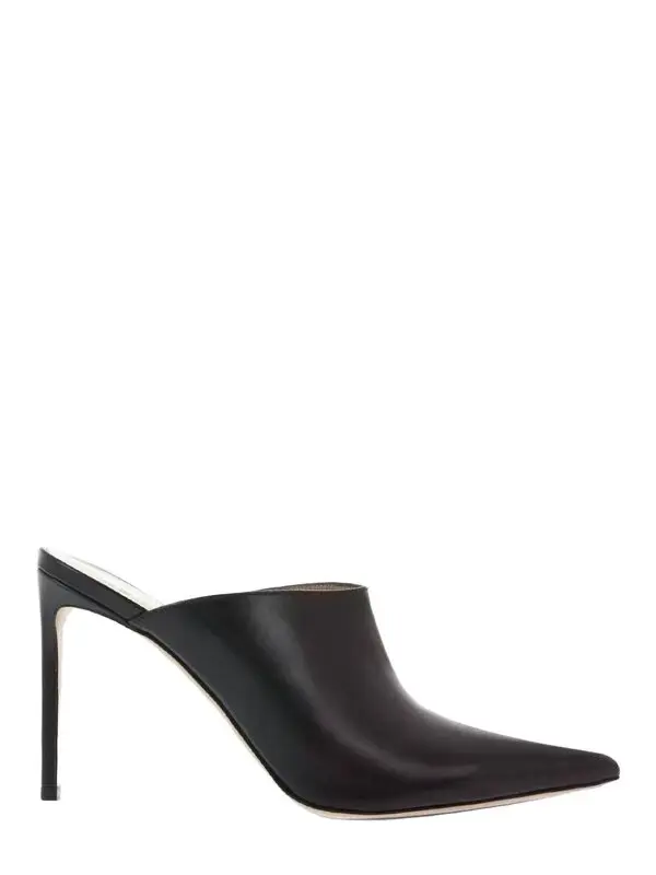 FRANCESCO RUSSO Pointed-toe Leather Mules - Black